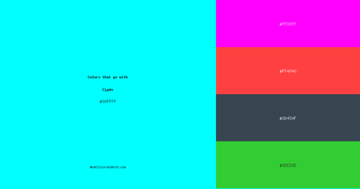 What Colors Go With Cyan | WhatColorsGoWith